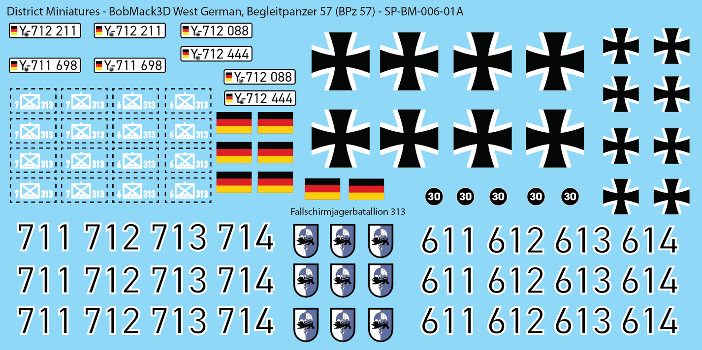 BobMack3D West German - Begleitpanzer 57 (BPz 57) 28mm Decals ...