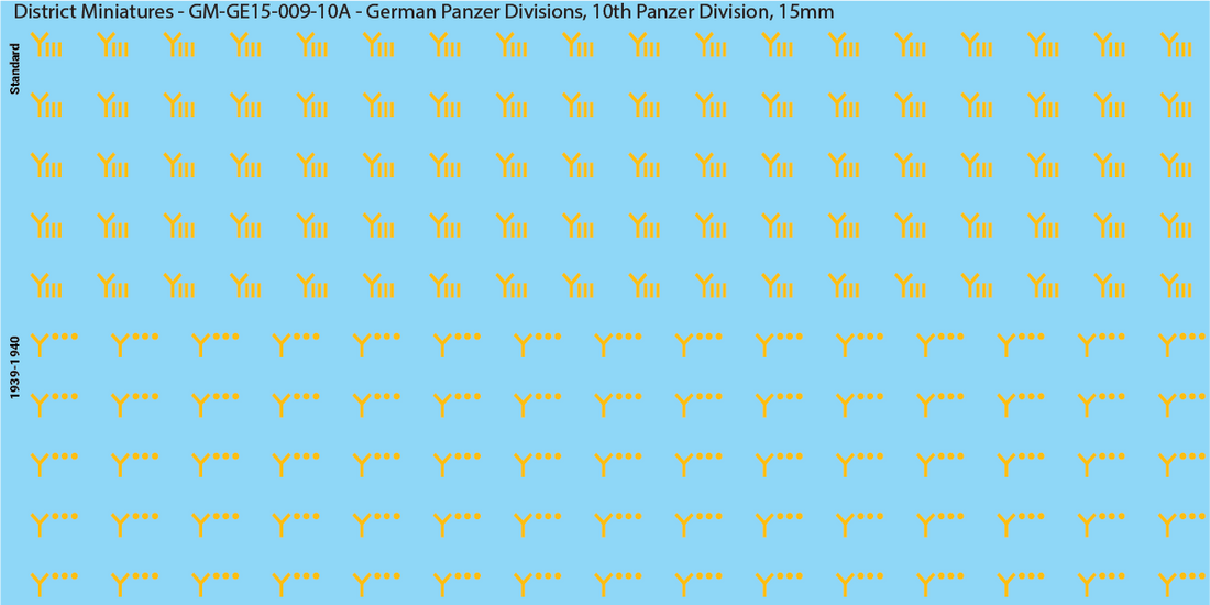 WW2 German Wehrmacht Panzer Divisions, 15mm Decals – District Miniatures