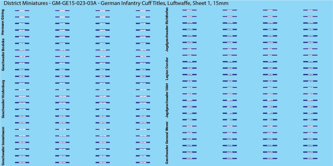 WW2 German - German Infantry Cuff Titles (Multiple Options), 15mm Deca ...