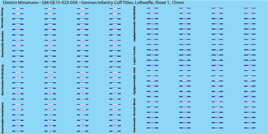 WW2 German - German Infantry Cuff Titles (Multiple Options), 15mm Deca ...