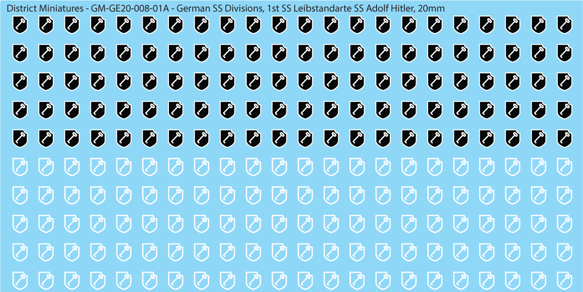 WW2 German SS Divisions, 20mm Decals – District Miniatures