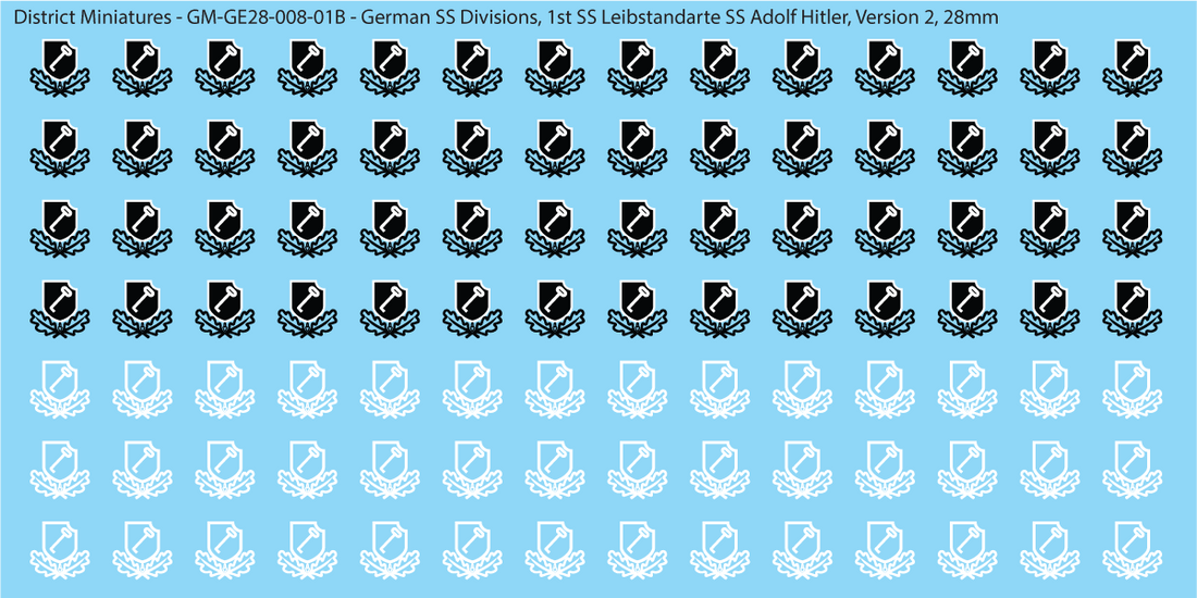 WW2 German SS Divisions, 28mm Decals – District Miniatures