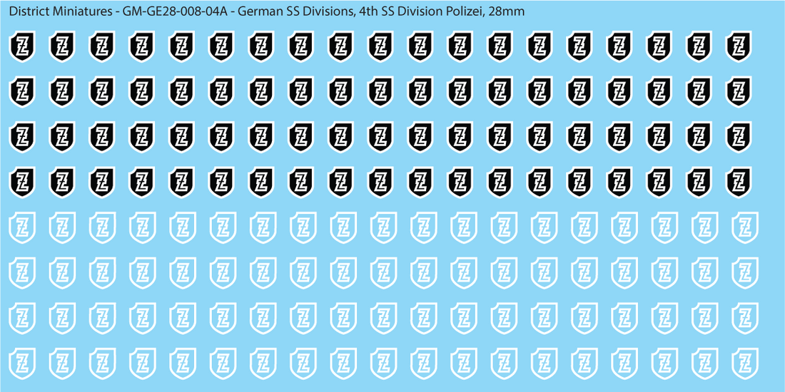 WW2 German SS Divisions, 28mm Decals – District Miniatures