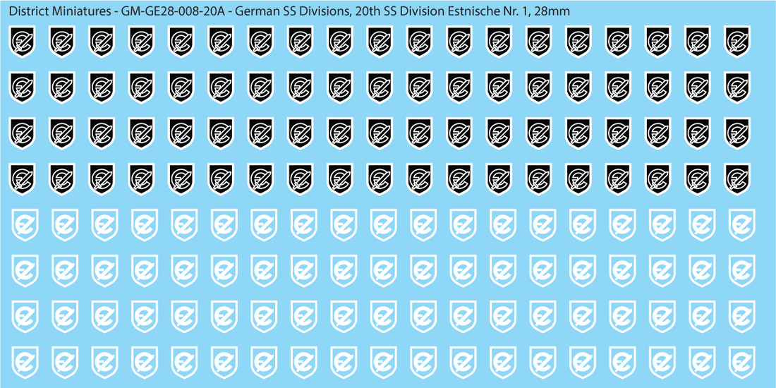 WW2 German SS Divisions, 28mm Decals – District Miniatures