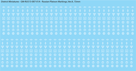 Russian Platoon Vehicle Markings, 15mm – District Miniatures