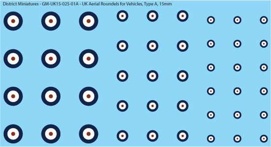 WW2 British - UK Aerial Roundels (Multiple Options), 15mm Decals ...