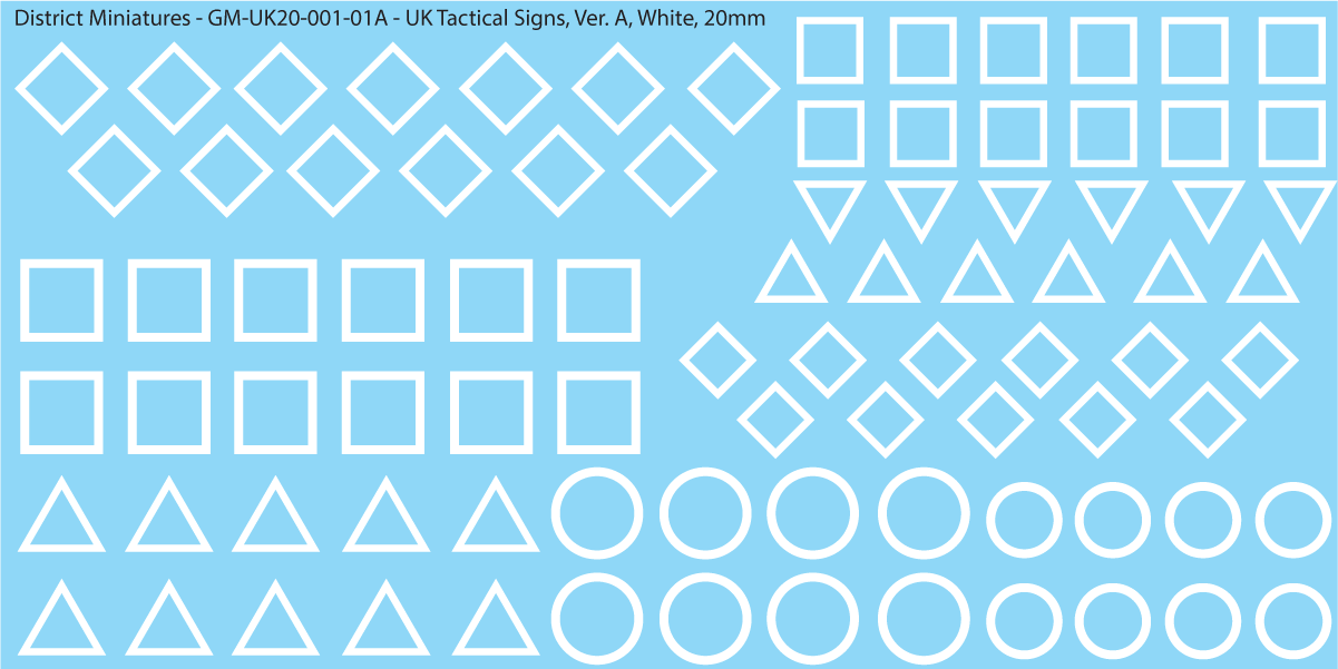 WW2 British - Tactical Signs, 20mm Decals – District Miniatures
