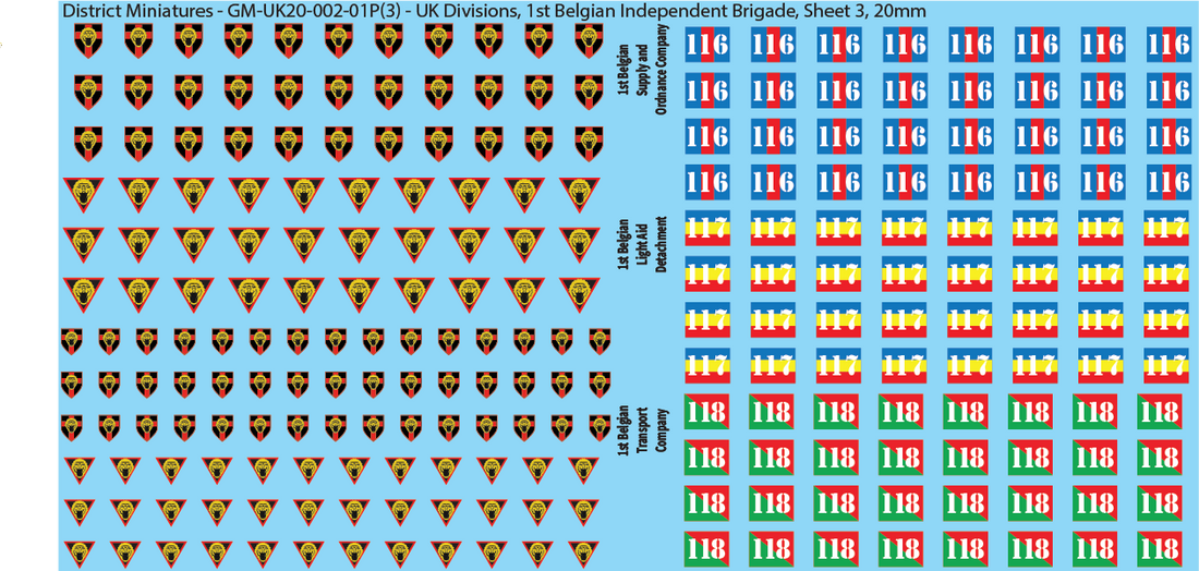 WW2 British - UK Divisions, 20mm Decals – District Miniatures