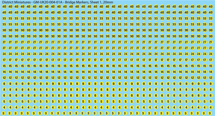 WW2 British - Bridge Weight Markers, 20mm Decals – District Miniatures