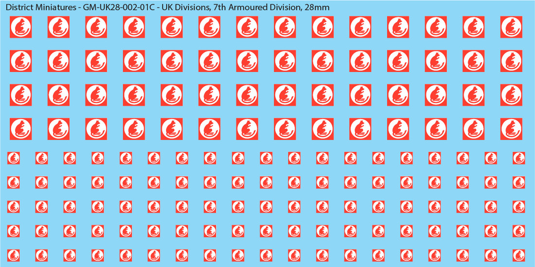 WW2 British - UK Armored Divisions, 28mm Decals – District Miniatures