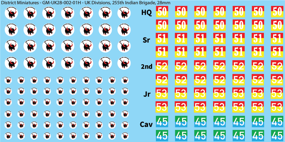 WW2 British - UK Armored Divisions, 28mm Decals – District Miniatures
