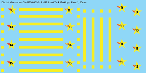 WW2 US Stuart Tank Decals, 20mm Decals – District Miniatures