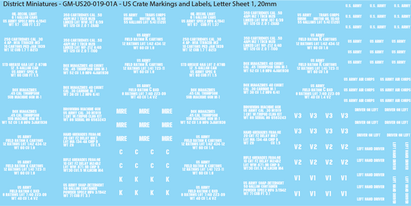 WW2 US - US Crate Markings and Labels, Sheet 1, 20mm Decals – District ...
