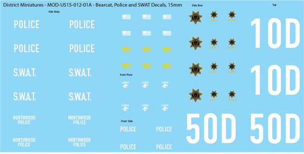 Lenco Bearcat Decals (Multiple Options), 15mm – District Miniatures