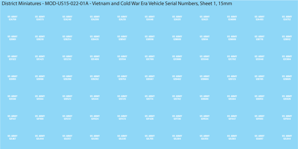 Vietnam and Cold War Era Vehicle Serial Numbers (Multiple Options), 15 ...