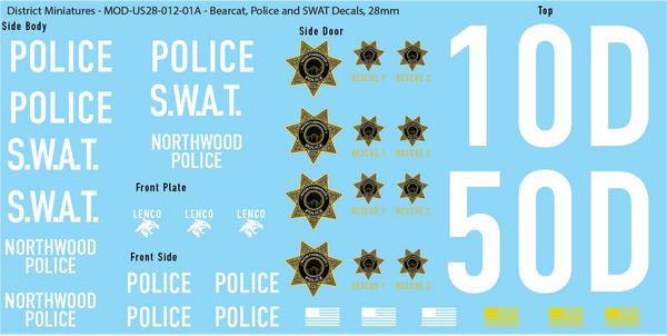 Lenco Bearcat Decals (Multiple Options), 28mm – District Miniatures