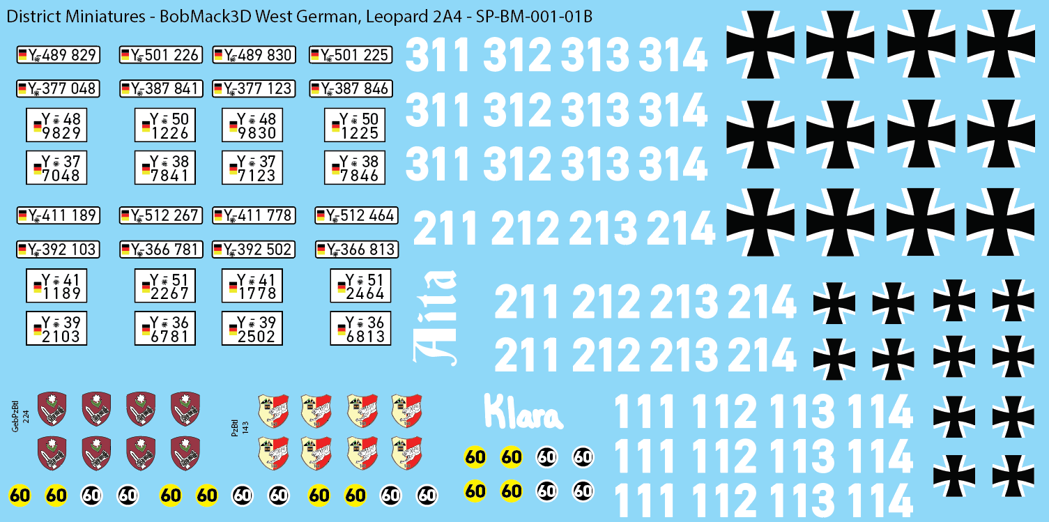 BobMack3D West German - Leopard 2A4 20mm Decals – District Miniatures