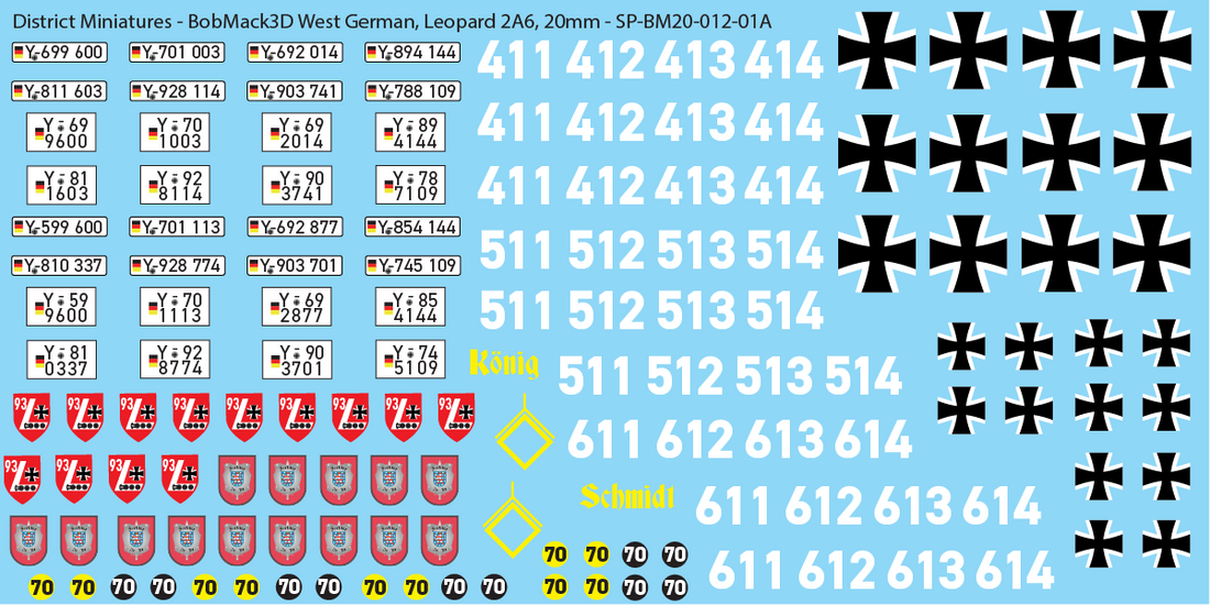 BobMack3D West German - Leopard 2A6 20mm Decals – District Miniatures