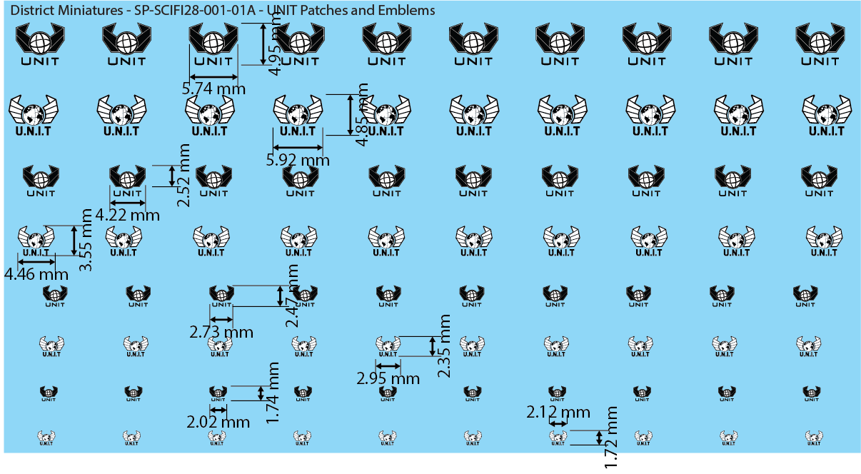 UNIT Emblems and Patches, 28mm – District Miniatures