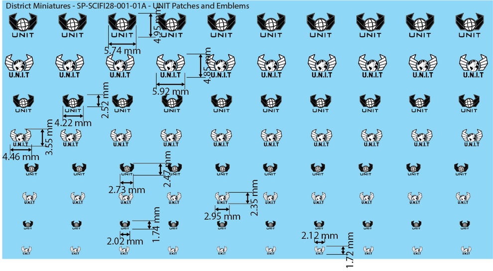 UNIT Emblems and Patches, 28mm – District Miniatures