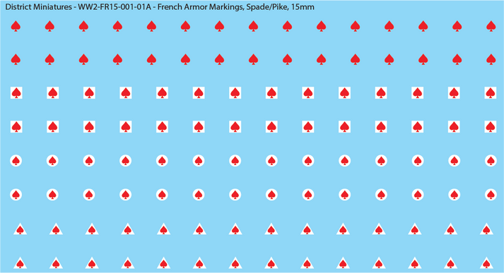 WW2 France - French Armor Markings (Multiple Options), 15mm Decals ...