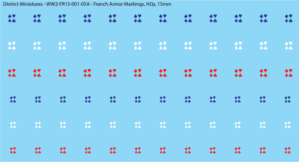 WW2 France - French Armor Markings, HQ, 15mm – District Miniatures