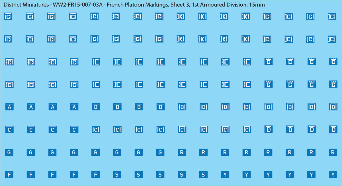 WW2 France - French Platoon Markings (Multiple Options), 15mm ...