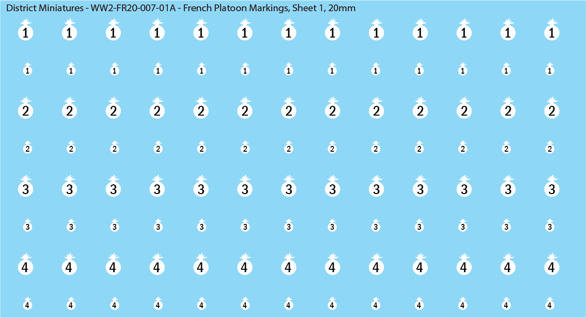 WW2 France - French Platoon Markings (Multiple Options), 20mm ...
