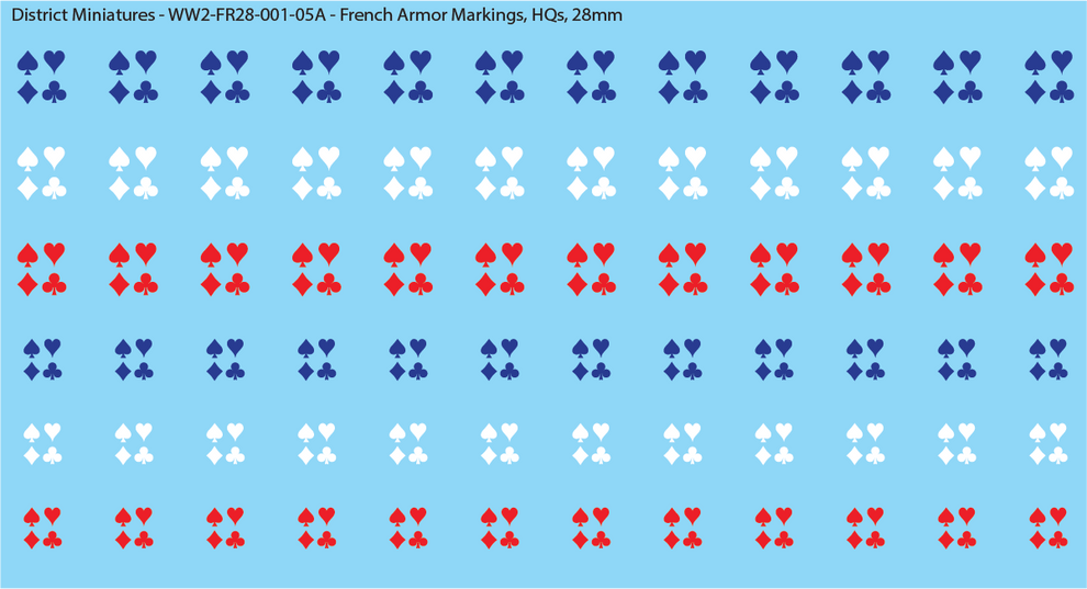 WW2 France - French Armor Markings, HQ, 28mm – District Miniatures