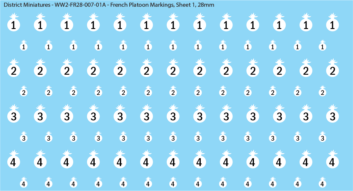 WW2 France - French Platoon Markings (Multiple Options), 28mm ...
