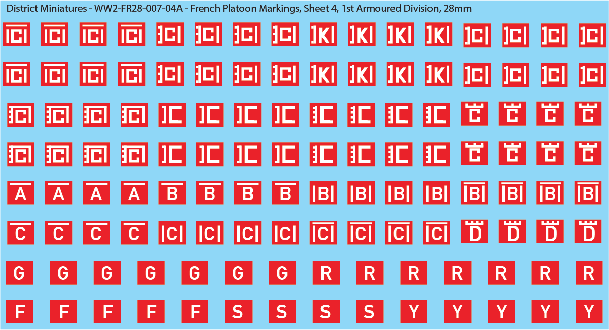 WW2 France - French Platoon Markings (Multiple Options), 28mm ...